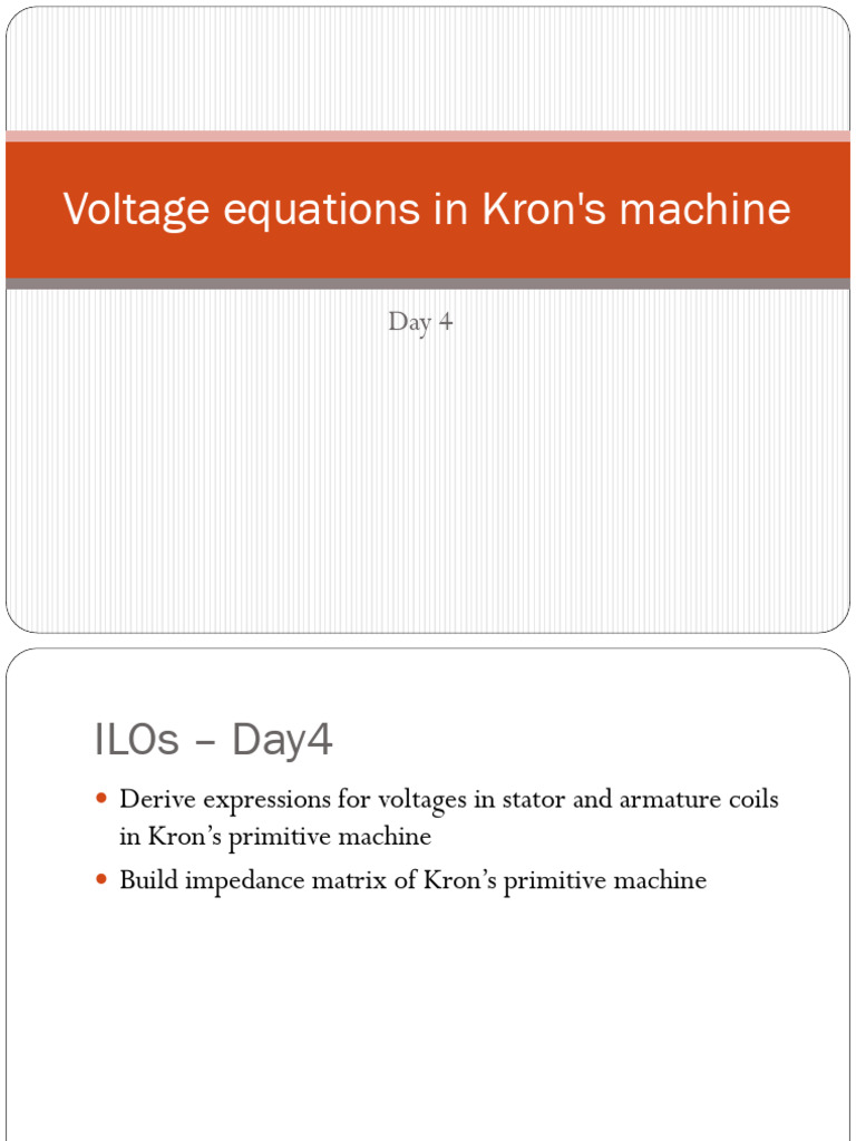 Voltage Equations in Kron's Machine | PDF | Inductance | Inductor