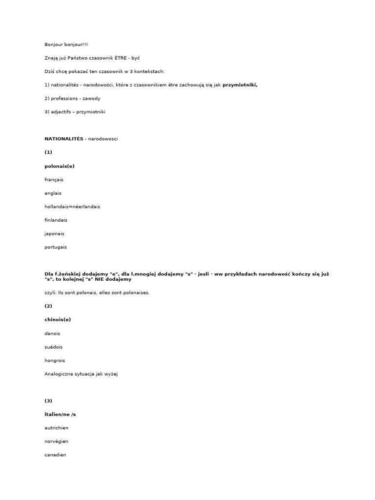 M1 - French - Lesson 2 | PDF