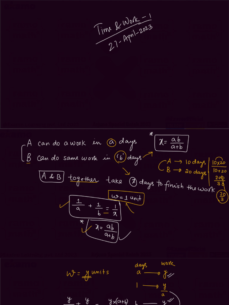 Time and Work Class | PDF