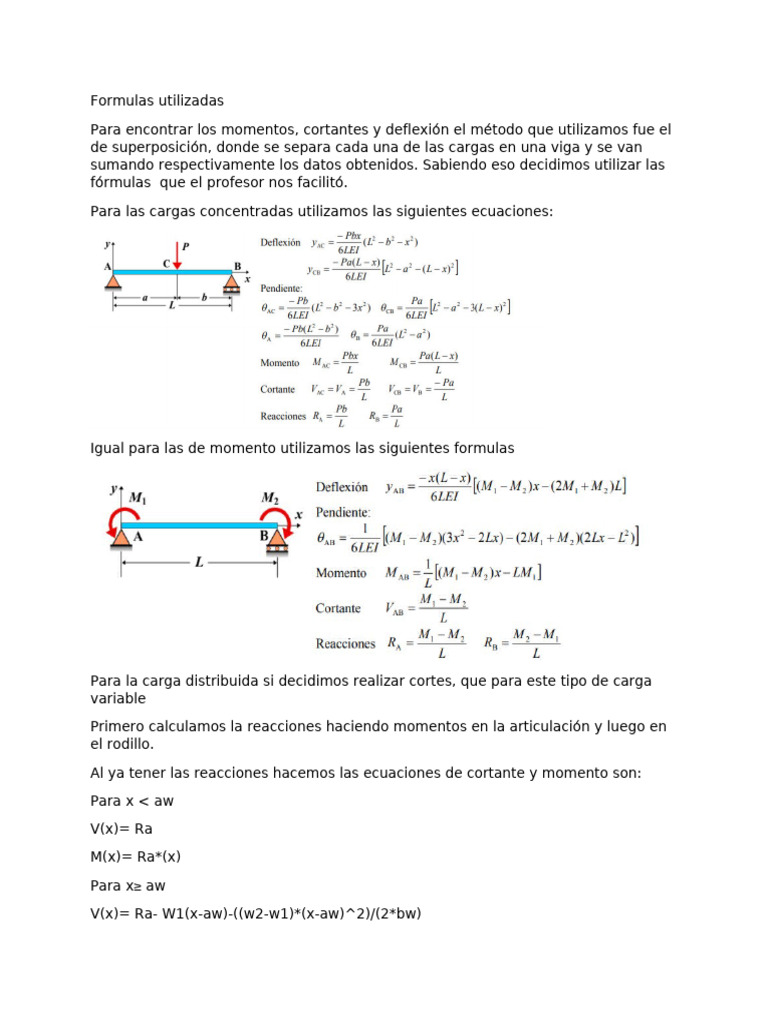 Formulas Utilizadas | PDF