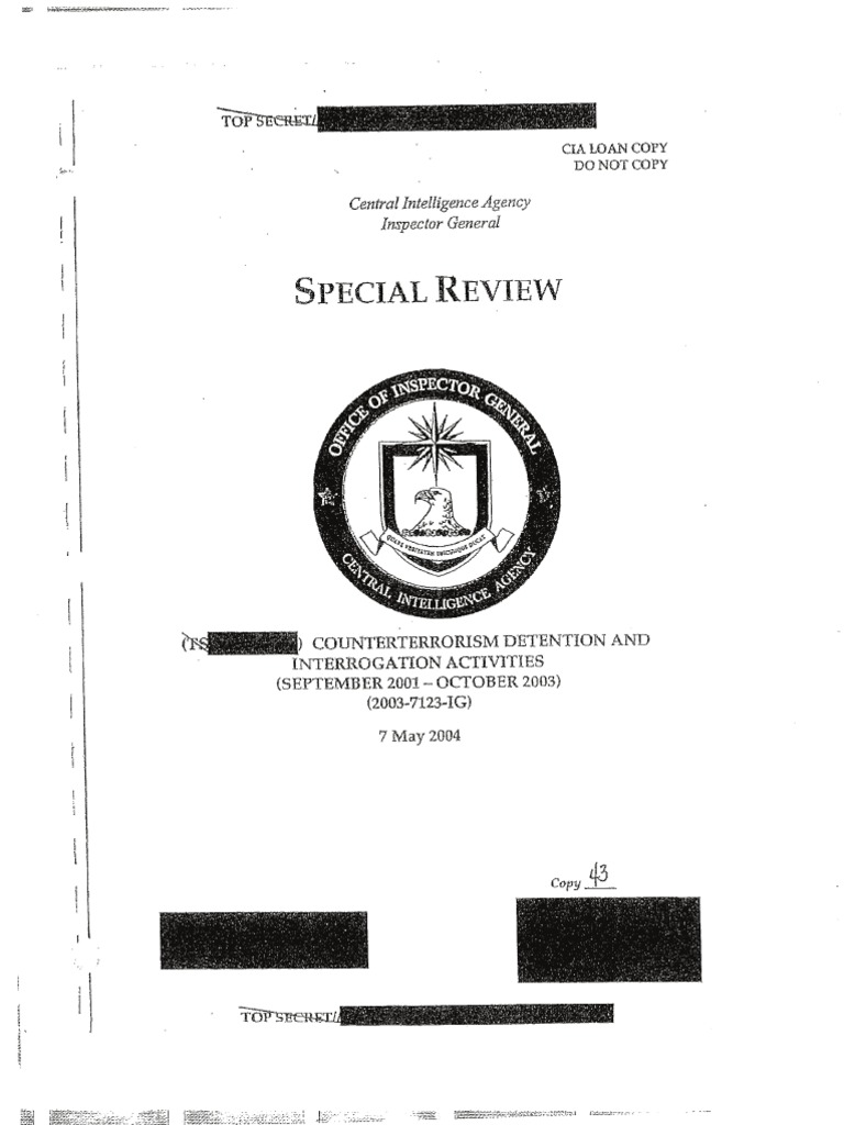 CIA OIG Report: Enhanced Interrogation Techniques, September 2001 To ...