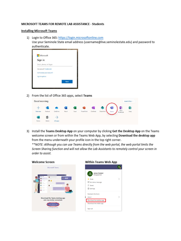 Microsoft Teams For Remote Lab Assistance-Students | PDF | Computing ...