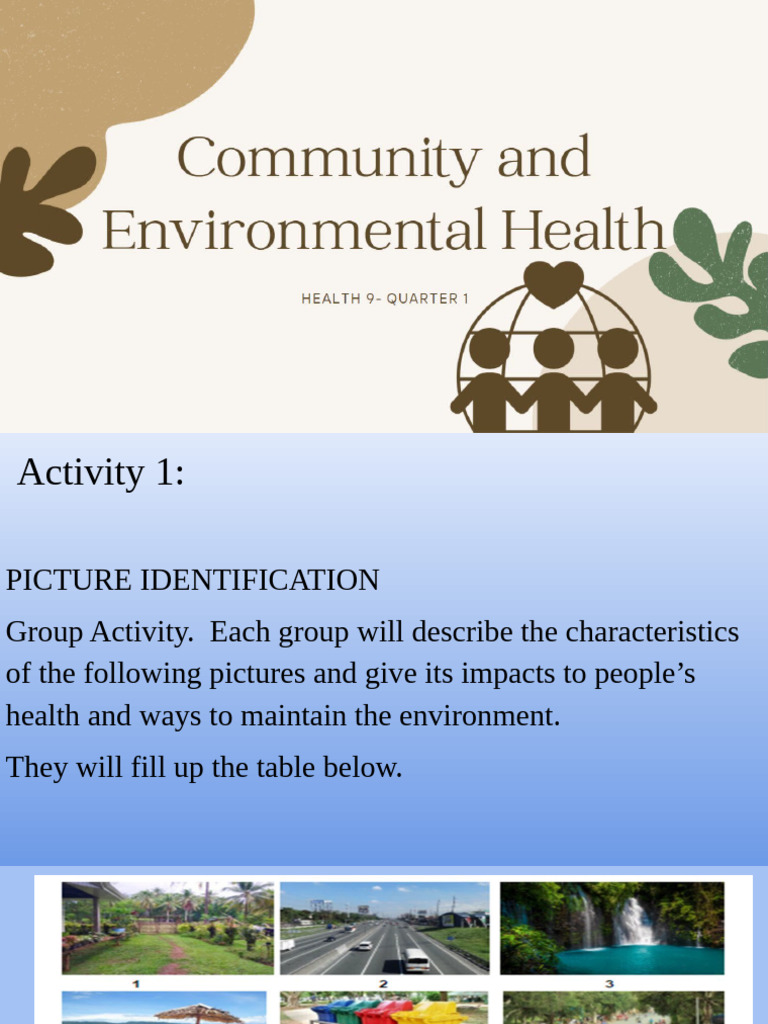 Community Health and Environment Activities | PDF | Health Care