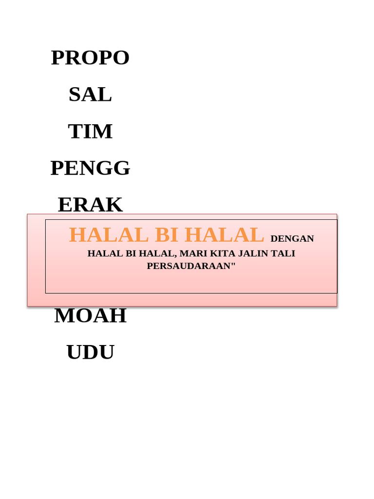 Proposal Halal Bi Halal Desa Moahudu | PDF