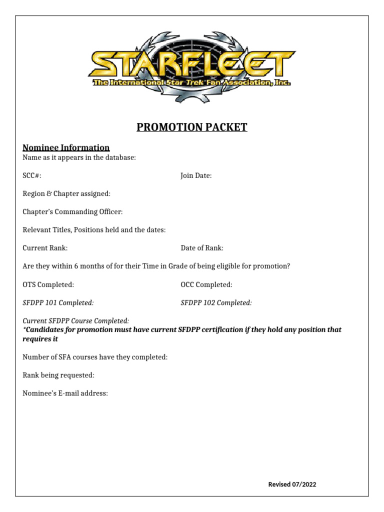 Promotion Guidelines v072022 | PDF | Commodore (Rank) | Military Rank