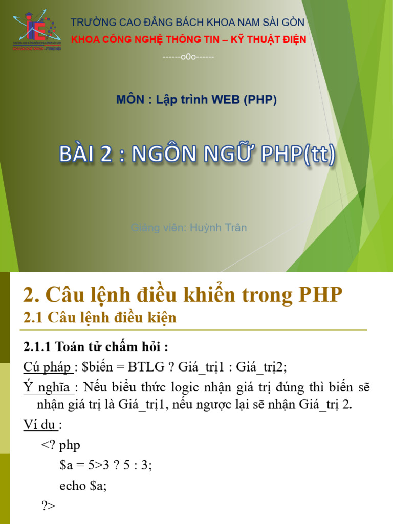 3PHP Bai2 CauDieuKien | PDF