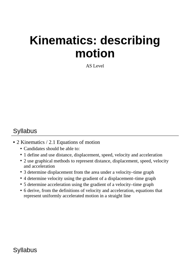 Kinematics - Describing Motion | PDF | Velocity | Speed