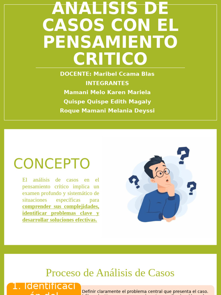 Análisis de Casos y Pensamiento Crítico | PDF | Pensamiento | Toma de ...