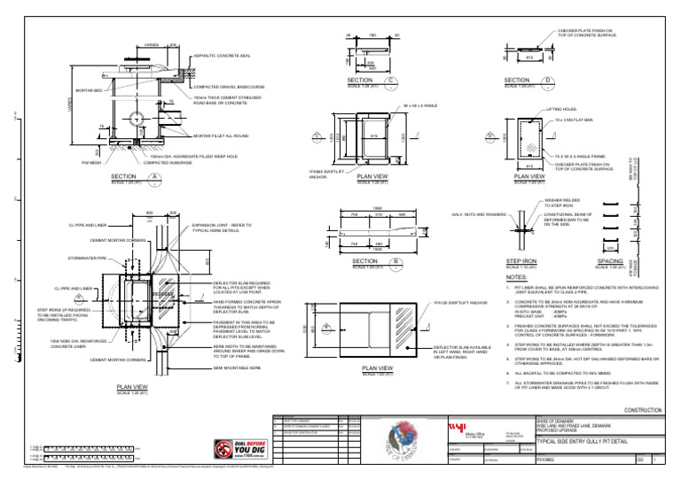 Side Entry Gully Pit Standard Detail | PDF | Concrete | Pipe (Fluid ...