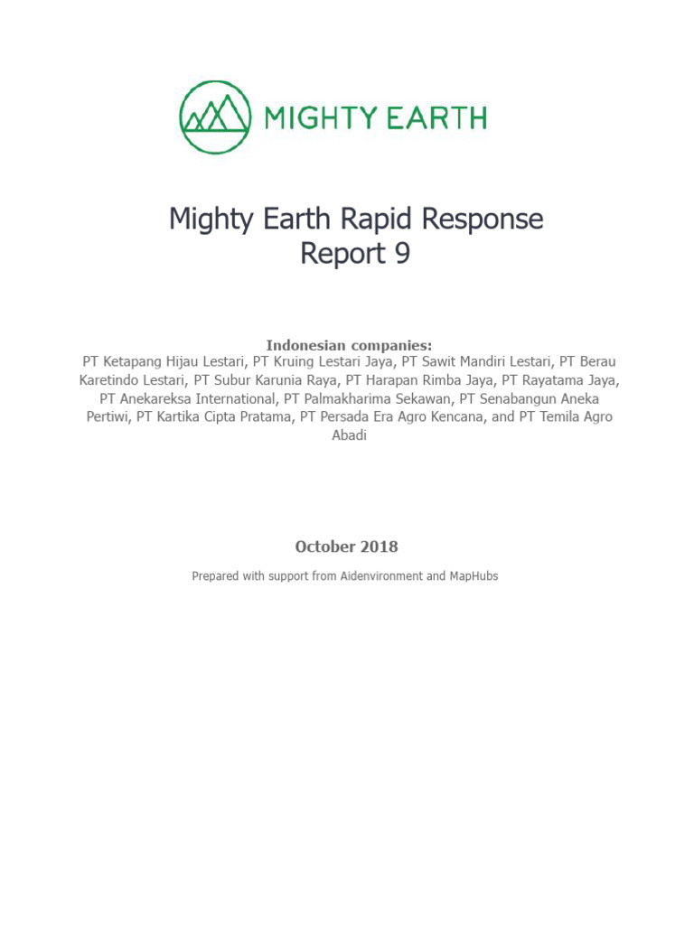 Rapid Response Report 9 | PDF | Deforestation | Companies