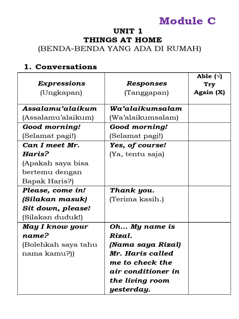 Modul C English Program | PDF