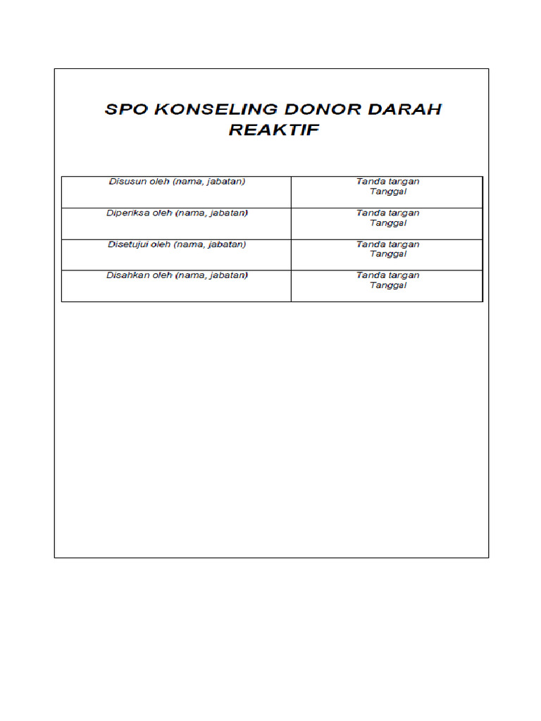 Contoh SPO Konseling Donor Yang Reaktif | PDF