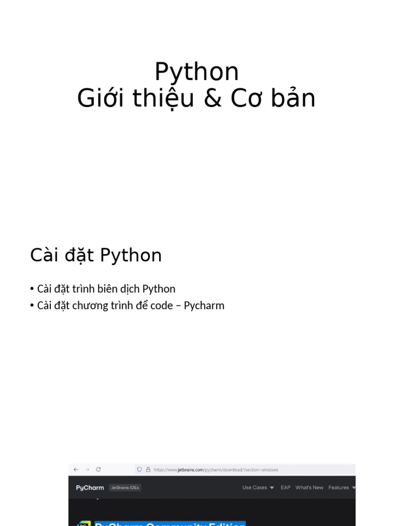 Python Bai1 Gioithieu CoBan | PDF