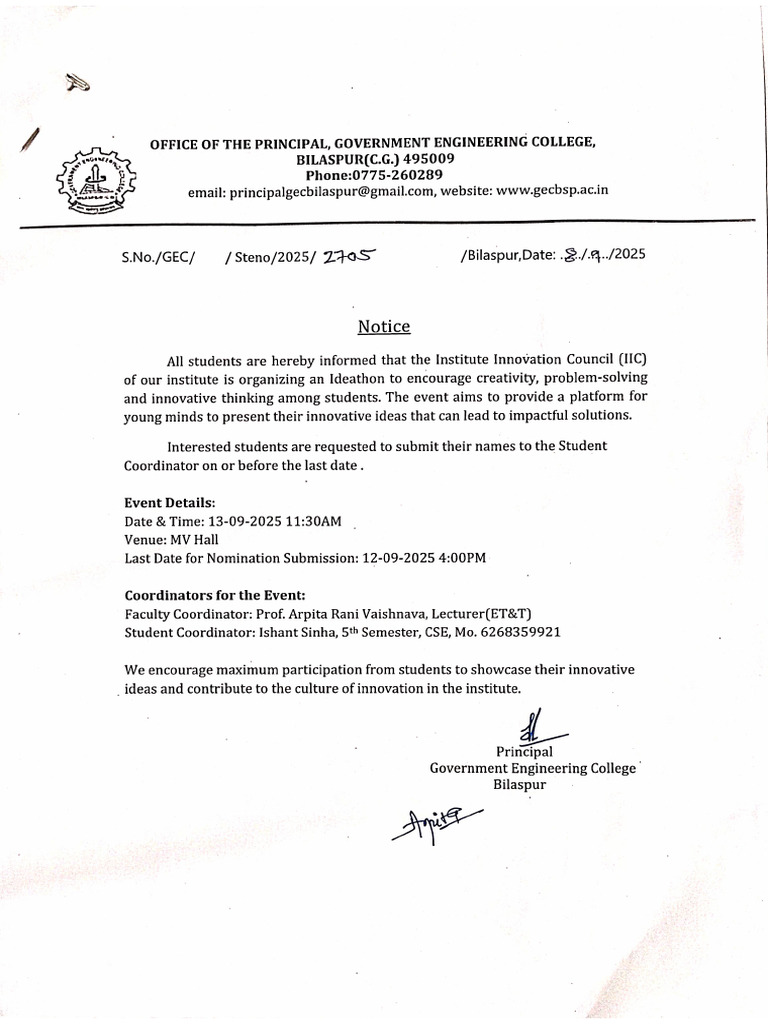 Ideathon Notice | PDF