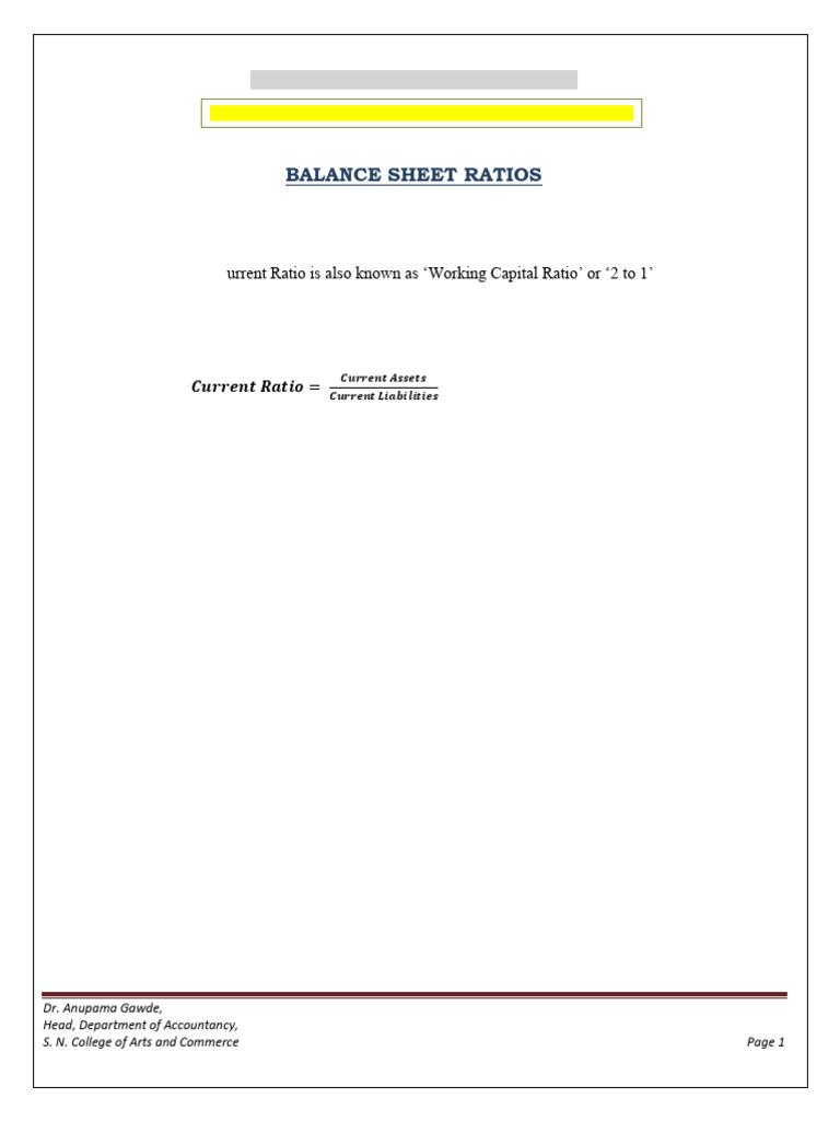 Understanding Balance Sheet Ratios | PDF | Leverage (Finance) | Equity ...