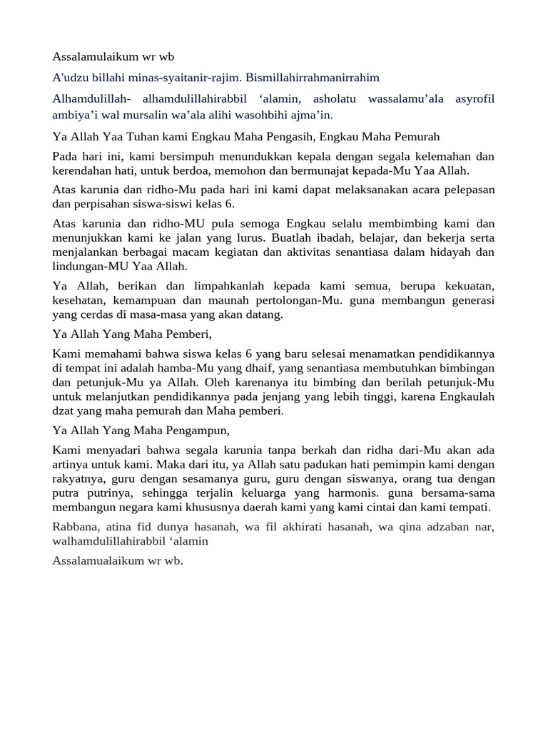 Doa Perpisahan | PDF