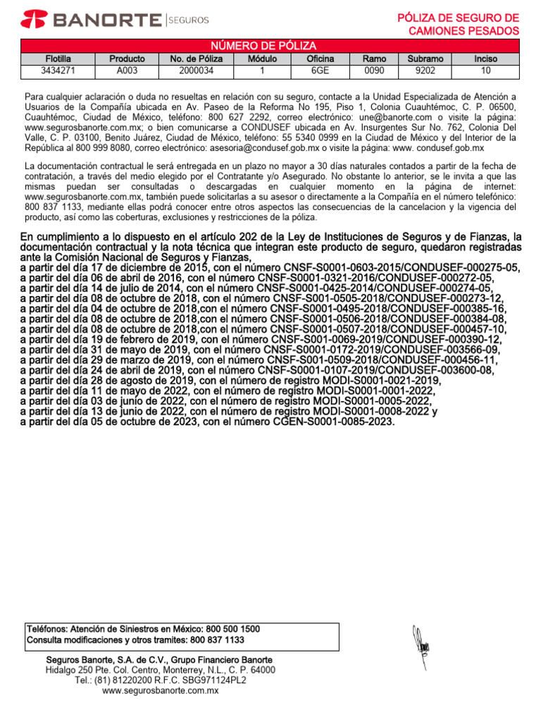 BANORTE | PDF | Póliza de seguros | Servicios financieros