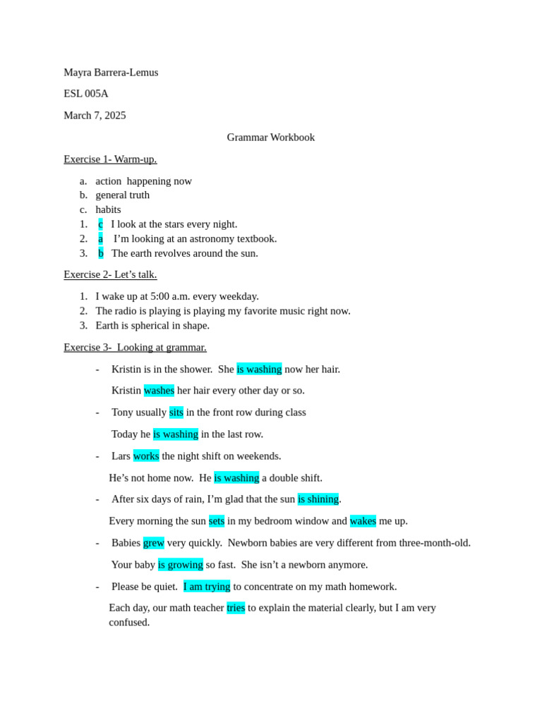 Workbook and Textbook Homework 1 | PDF