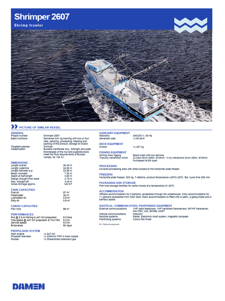 Shrimper 2607: Demersal Trawl Vessel | PDF | Fishing Trawler | Shipping