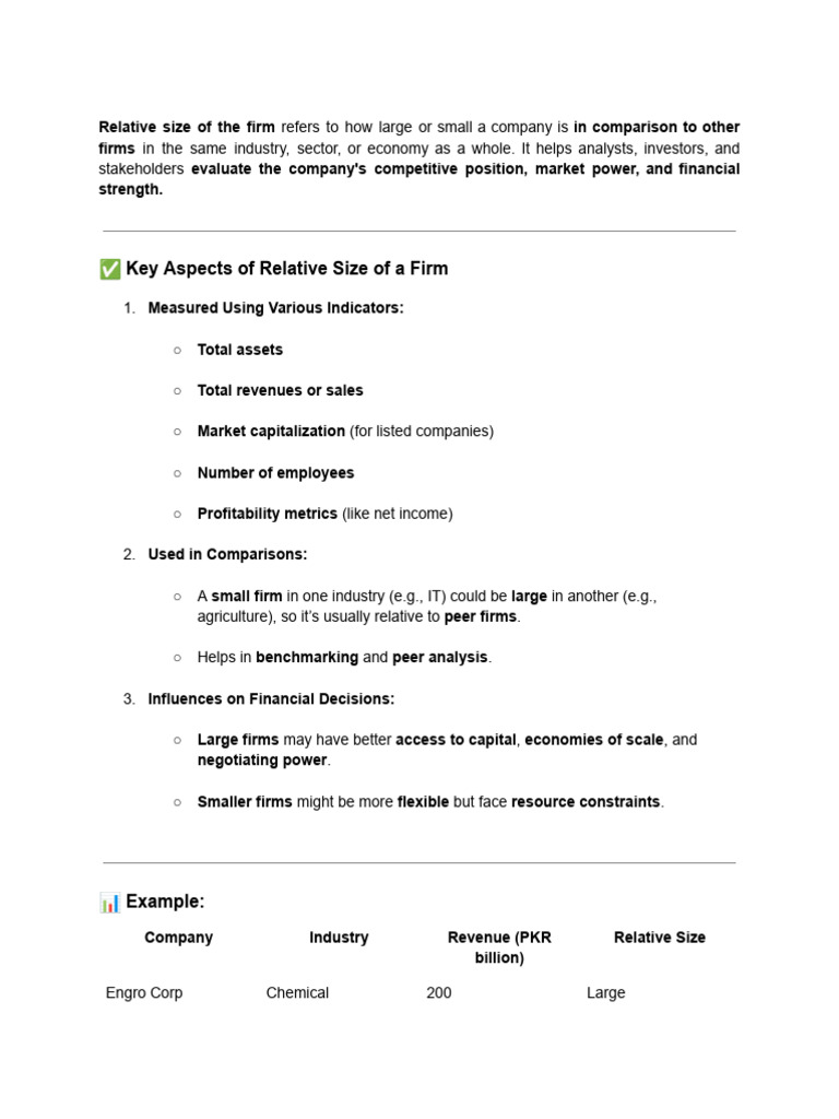 Relative Size of Firm | PDF