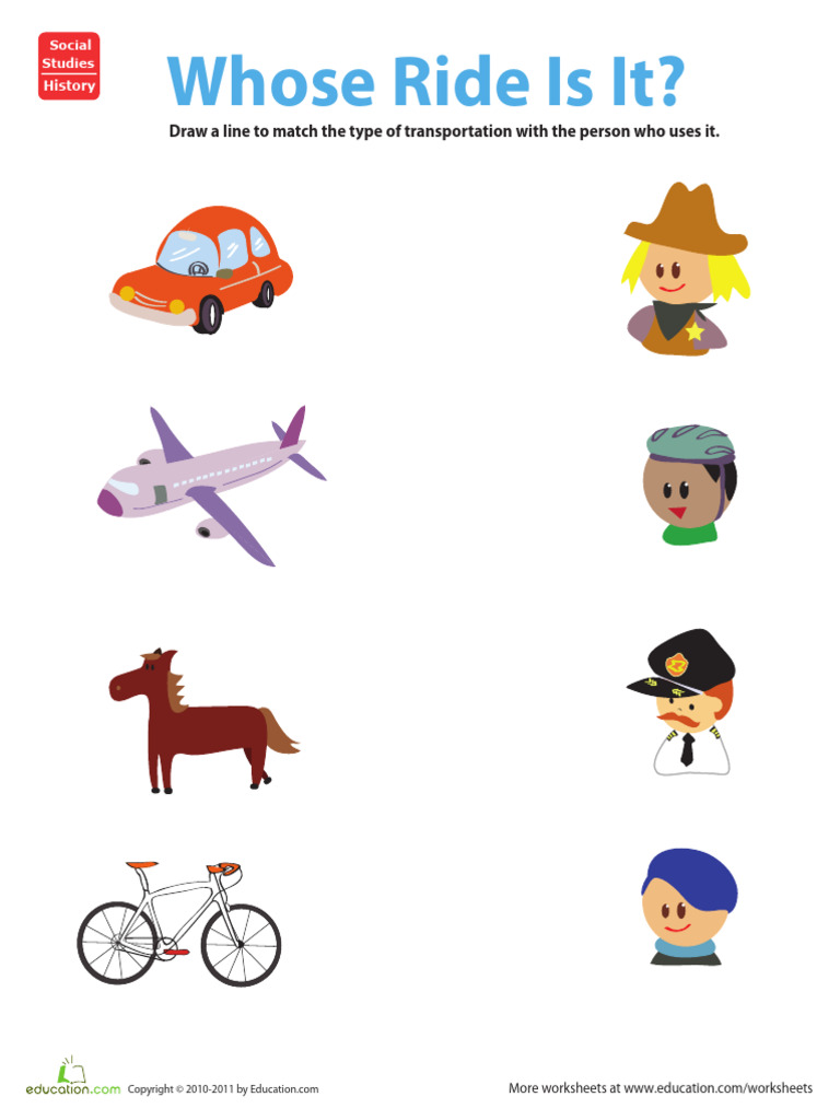 Match Transportation to Users Worksheet | PDF