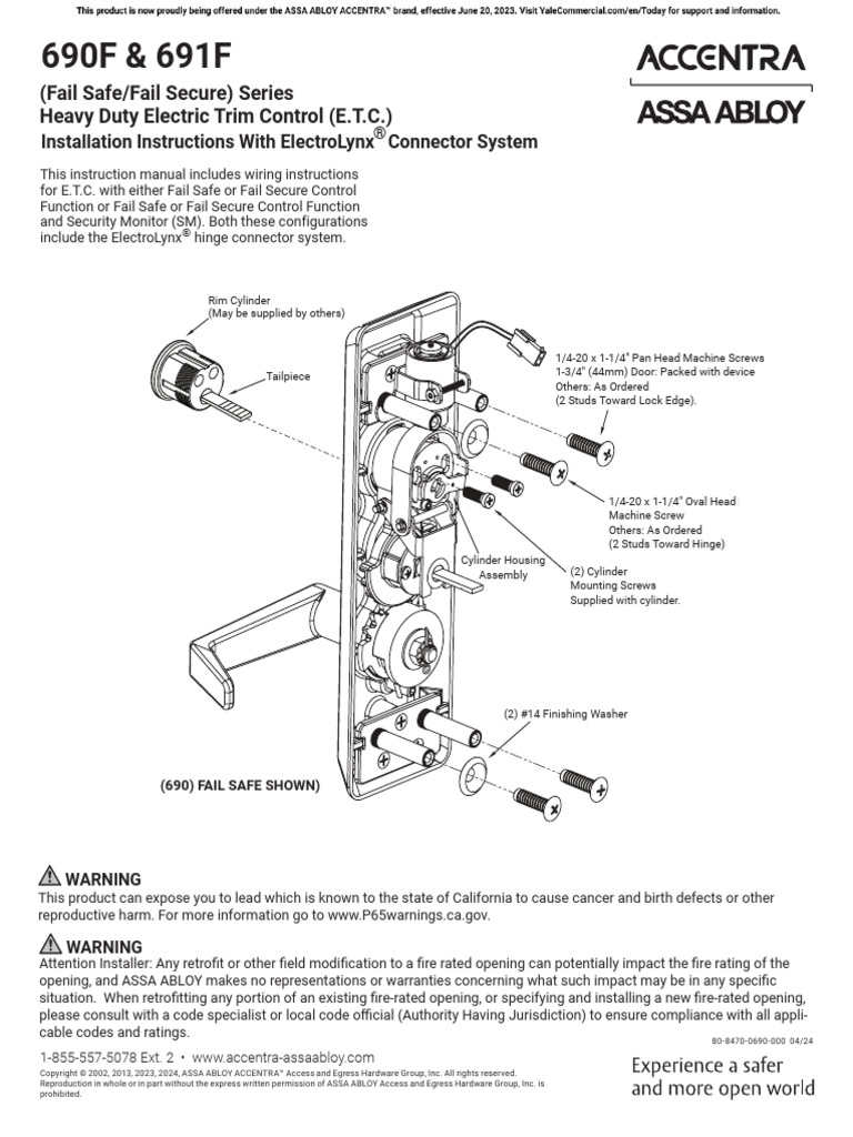 690F & 691F Electric Trim Control Guide | PDF | Electrical Connector | Door