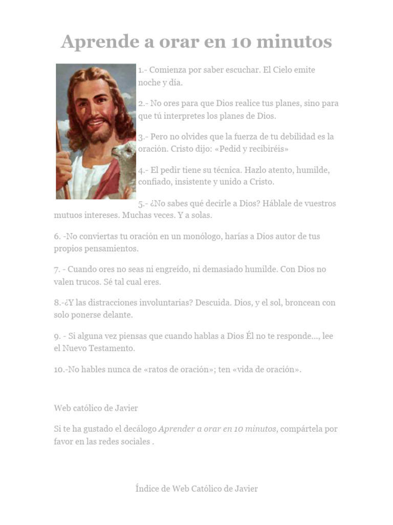 Aprende A Orar en 10 Minutos | PDF