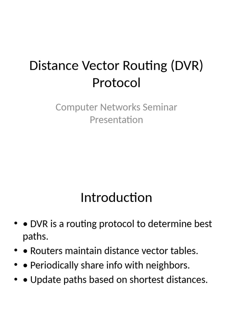 Overview of Distance Vector Routing | PDF