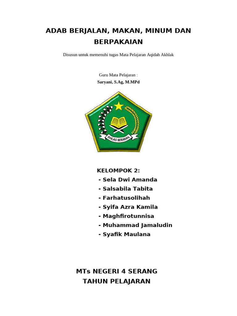 Adab Berjalan, Makan, dan Minum Islami | PDF