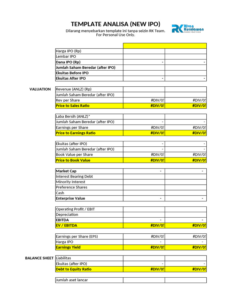 IPO Analysis Template for GTRA | PDF | Book Value | Valuation (Finance)