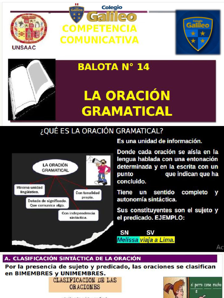 Balota 14-La Oración Gramatical | PDF