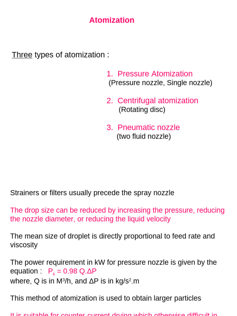 Types of Atomization Techniques Explained | PDF | Soft Matter | Liquids