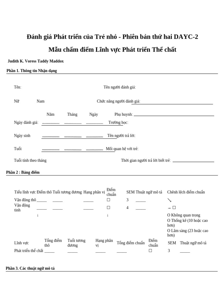 DAYC-2 Vận động | PDF