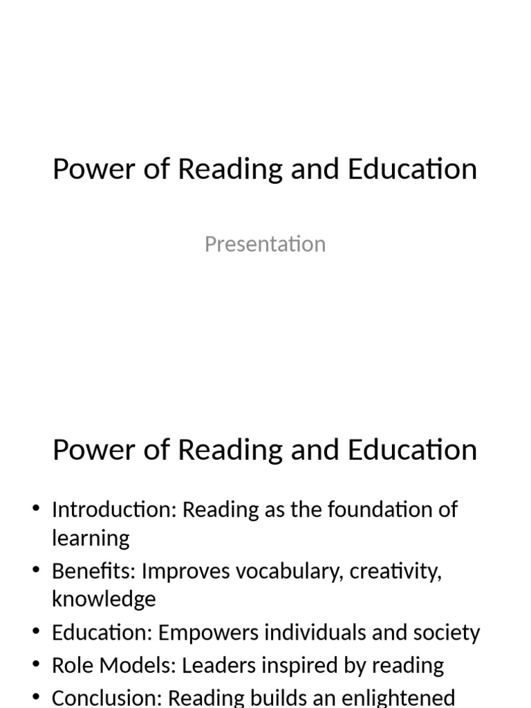 Power of Reading and Education | PDF