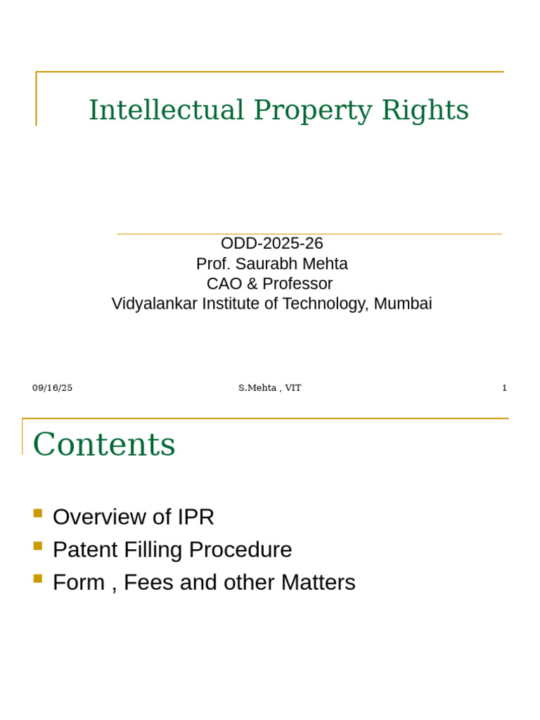 Overview of Intellectual Property Rights | PDF | Intellectual Property ...