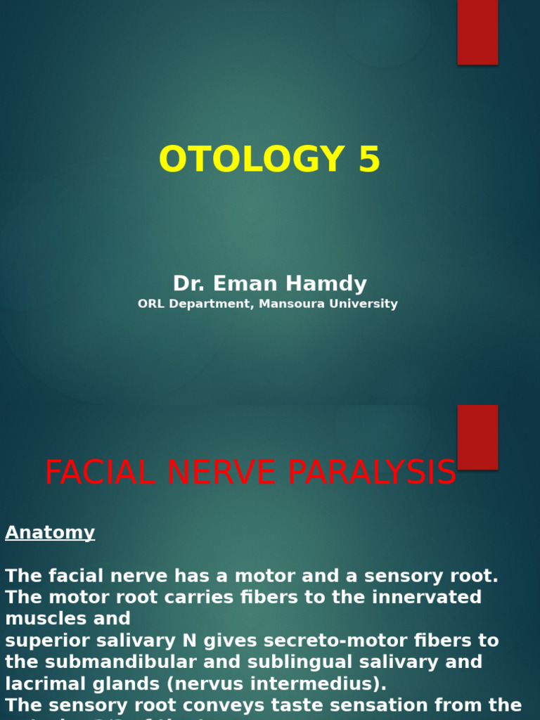 Facial Nerve Paralysis Overview | PDF | Neurology | Human Head And Neck