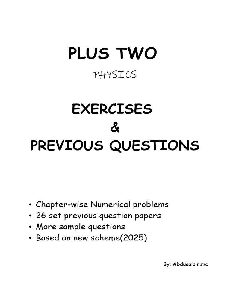 Physics Exercises and Previous Questions | PDF | Electric Field ...