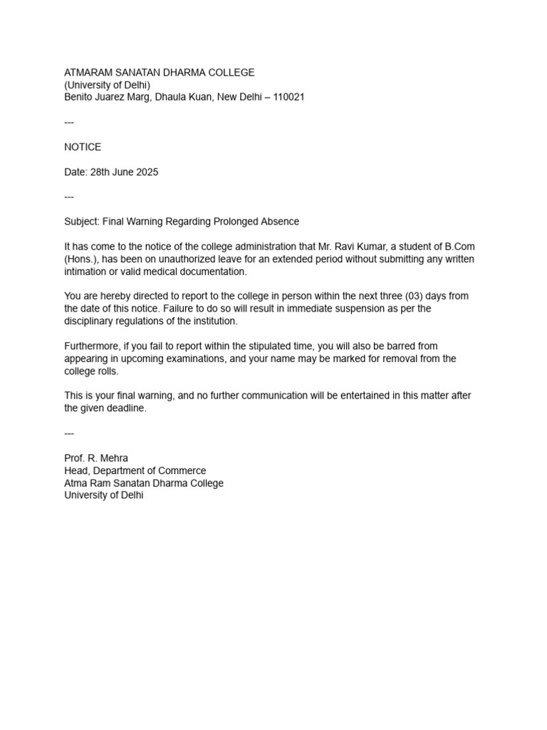 Arsd College Notice | PDF
