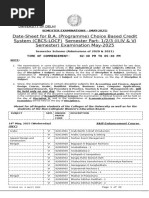 DU Final Datesheet May-June 2025 | PDF | Bachelor Of Arts | Qualifications