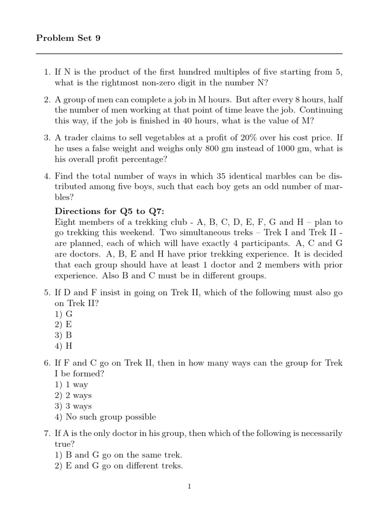 Problem Set 9 | PDF