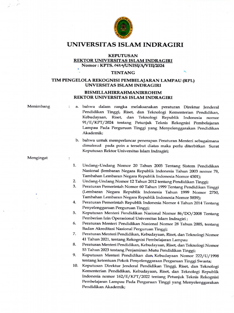 SK Tim Pengelola RPL 2024 | PDF