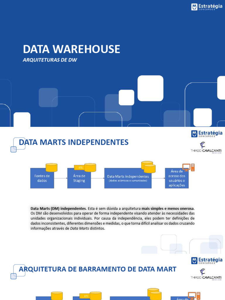 Data Warehouse Arquitetura de Um DW | PDF | Armazém de dados ...