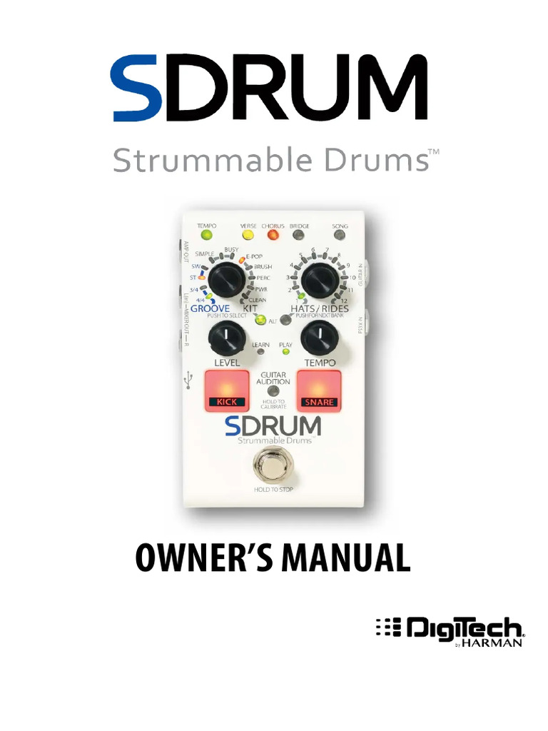 Manual de Usuario Digitech SDRUM (41 Páginas) | PDF