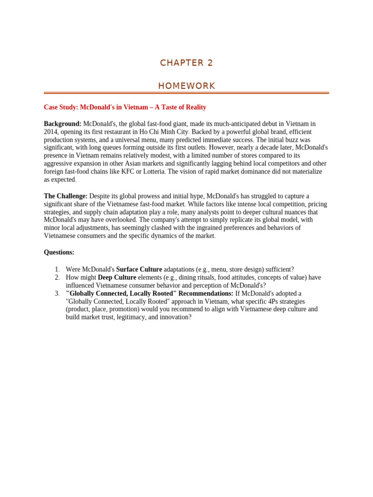 (IBE) Chapter 2 - Case Study - HW | PDF | Vietnam | Apple Inc.