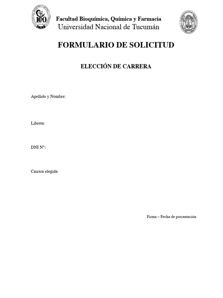 Formulario Elección de Carrera Ciclo Basico | PDF