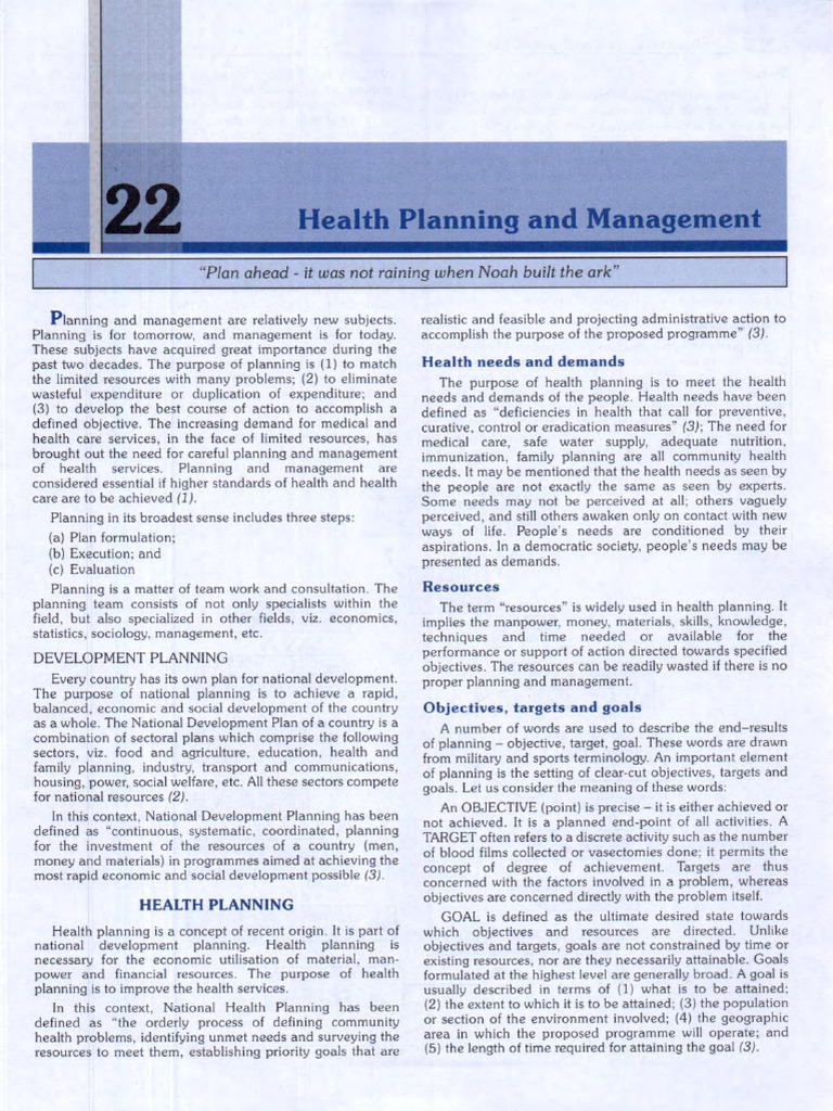 Health Planning and Management Strategies | PDF | System | Evaluation