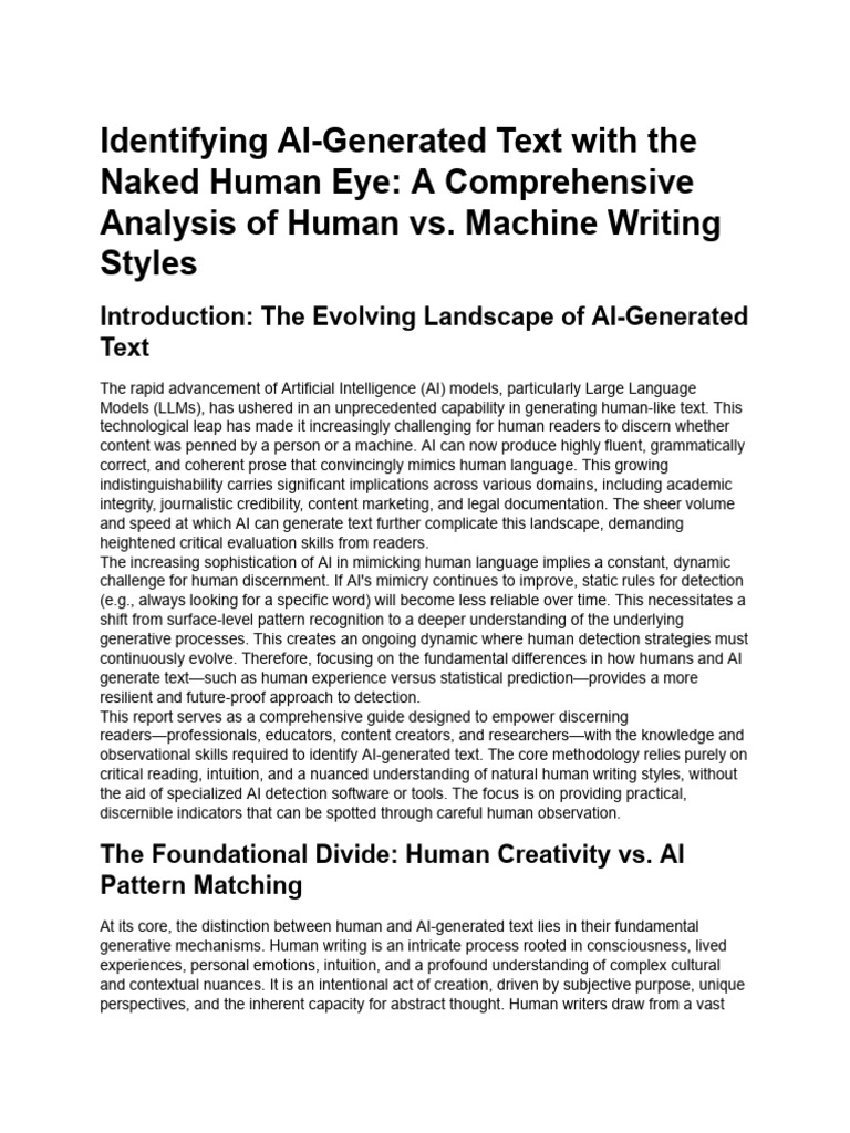 Distinguishing Human from AI Text | PDF | Artificial Intelligence ...