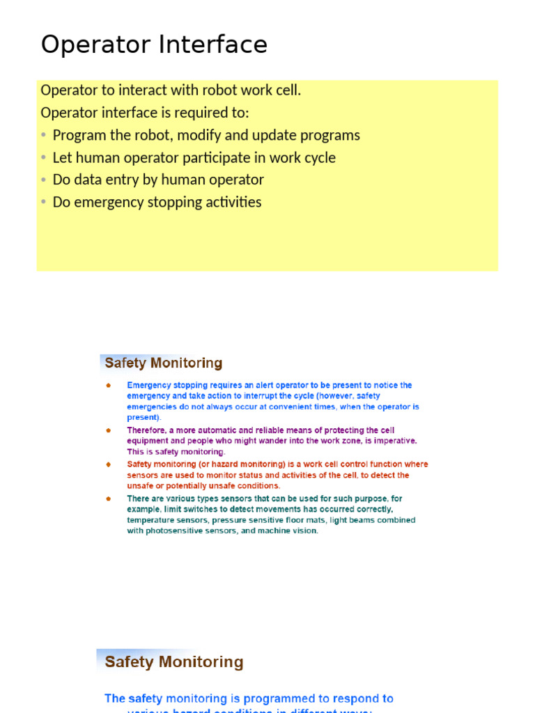 Robot Work Cell Operator Interface | PDF