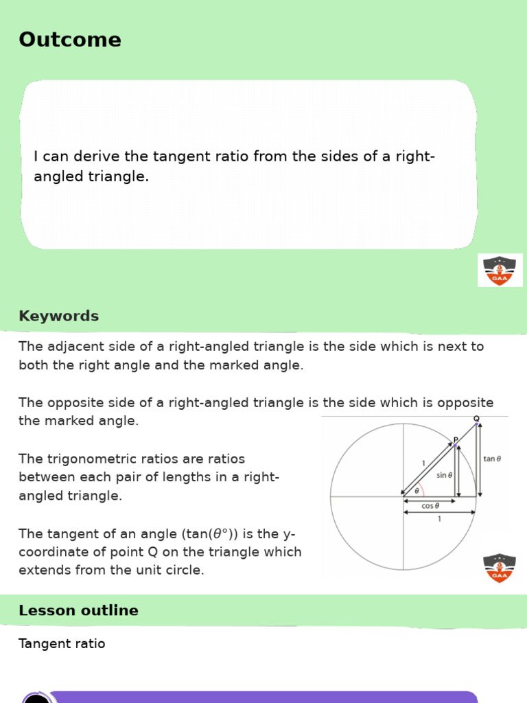 Year 8 Tangent Ratios | PDF | Trigonometric Functions | Trigonometry