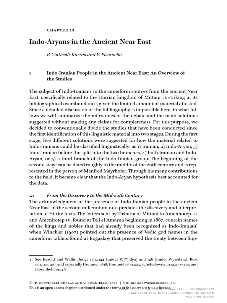 Indo Aryans in The Ancient Near East 3fa06a5s | PDF